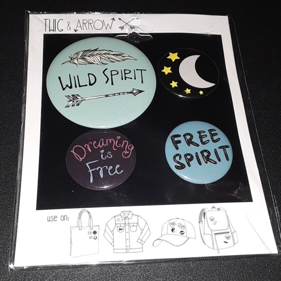 Jewelry | 4 Pc Button Pin Set | Poshmark